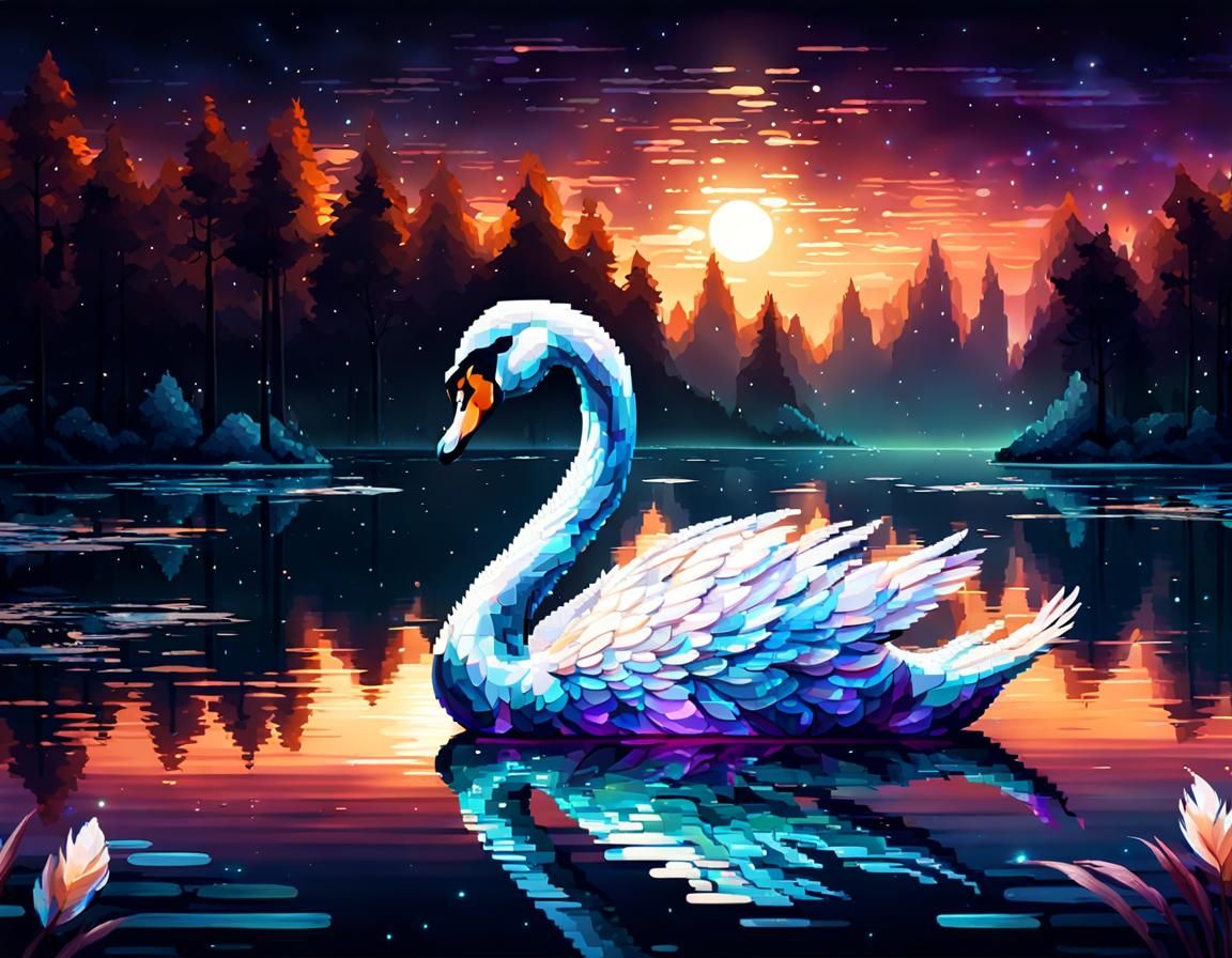 32bit swan - AI Generated Artwork - NightCafe Creator