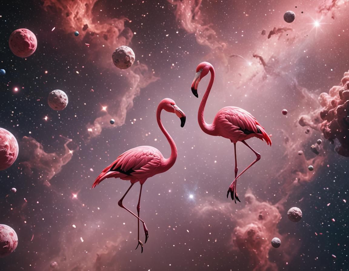 Space Flamingos - AI Generated Artwork - NightCafe Creator