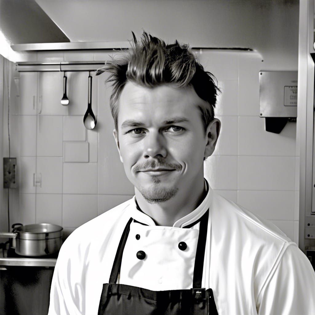 scruffy line cook late 20s - AI Generated Artwork - NightCafe Creator