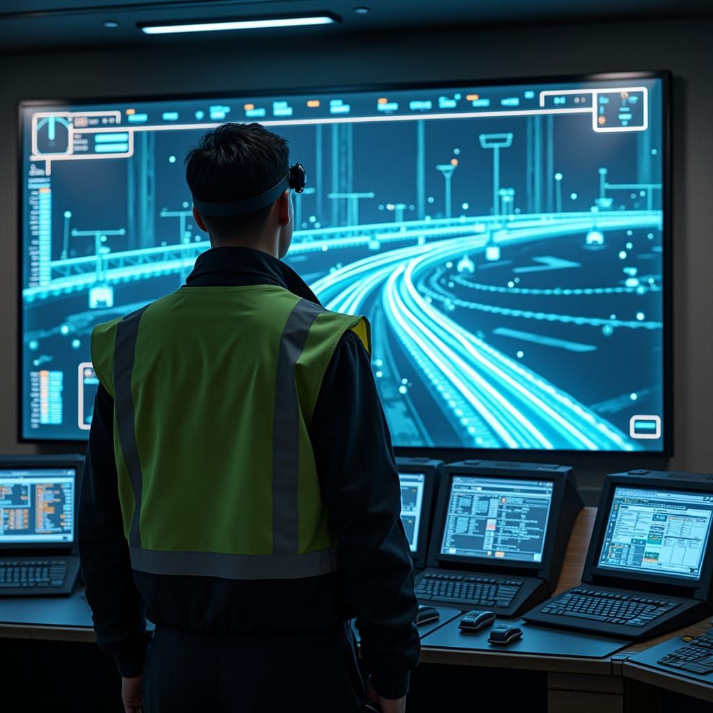 Futuristic Railroad Operator in High-Tech Control ... - AI Art