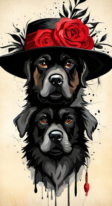 fully body fantasy Rottweiler Dog with Big Hat, heavenly, epic, highly ...