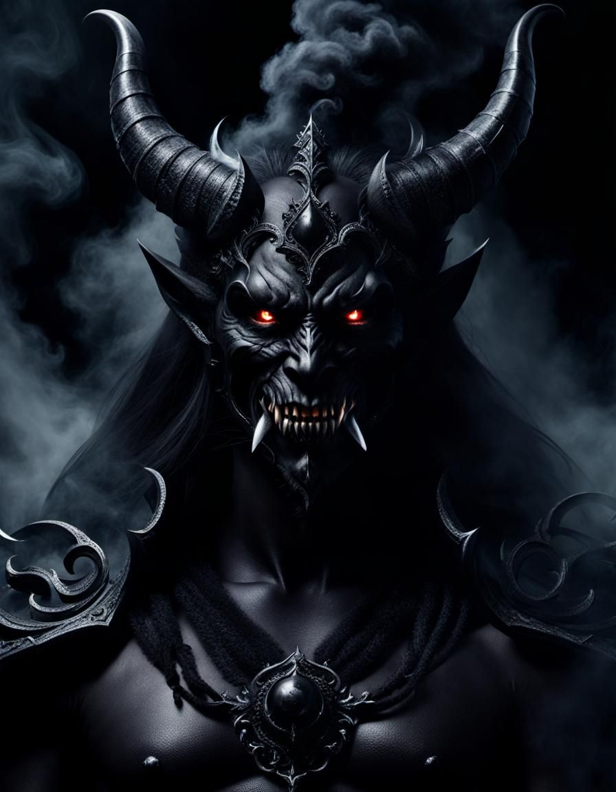 Dark fantasy black smoke demon - AI Generated Artwork - NightCafe Creator