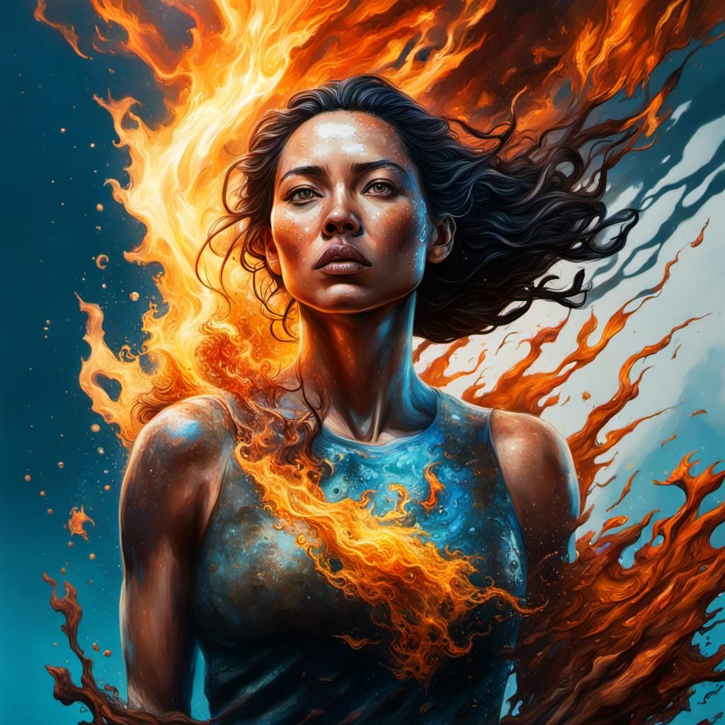 A girl on fire - AI Generated Artwork - NightCafe Creator