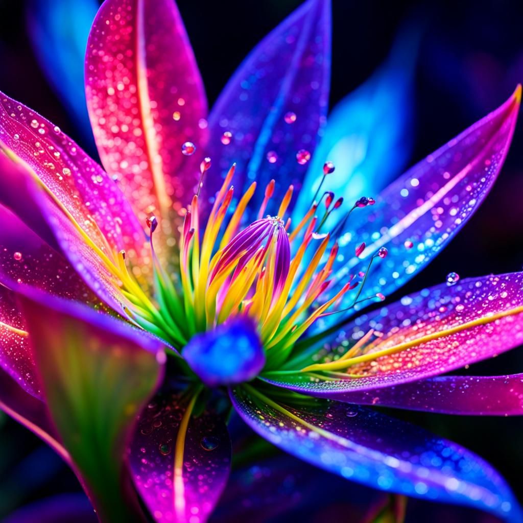 Iridescent magic plant - AI Generated Artwork - NightCafe Creator