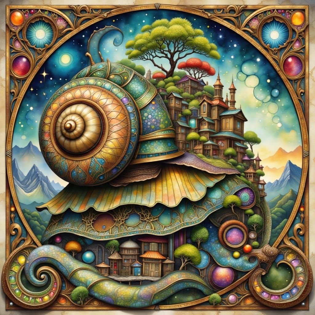 Fantastic Snail. VI. - Gigantic Snail Carries Medieval Villa...