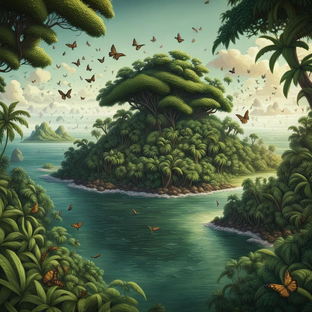 Island of Life - AI Generated Artwork - NightCafe Creator