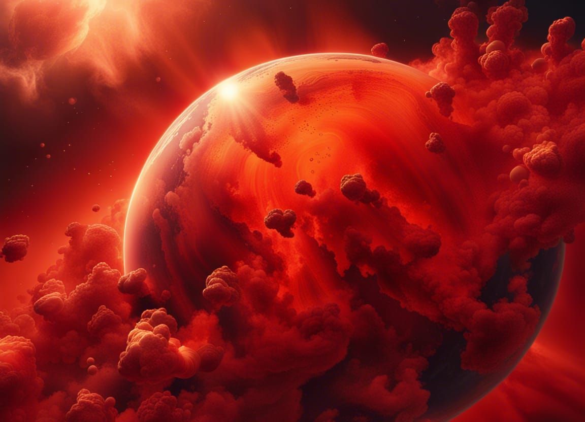 Red cosmic dust - AI Generated Artwork - NightCafe Creator