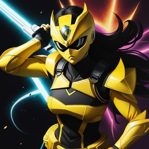 Female Yellow Power Ranger - AI Generated Artwork - NightCafe Creator