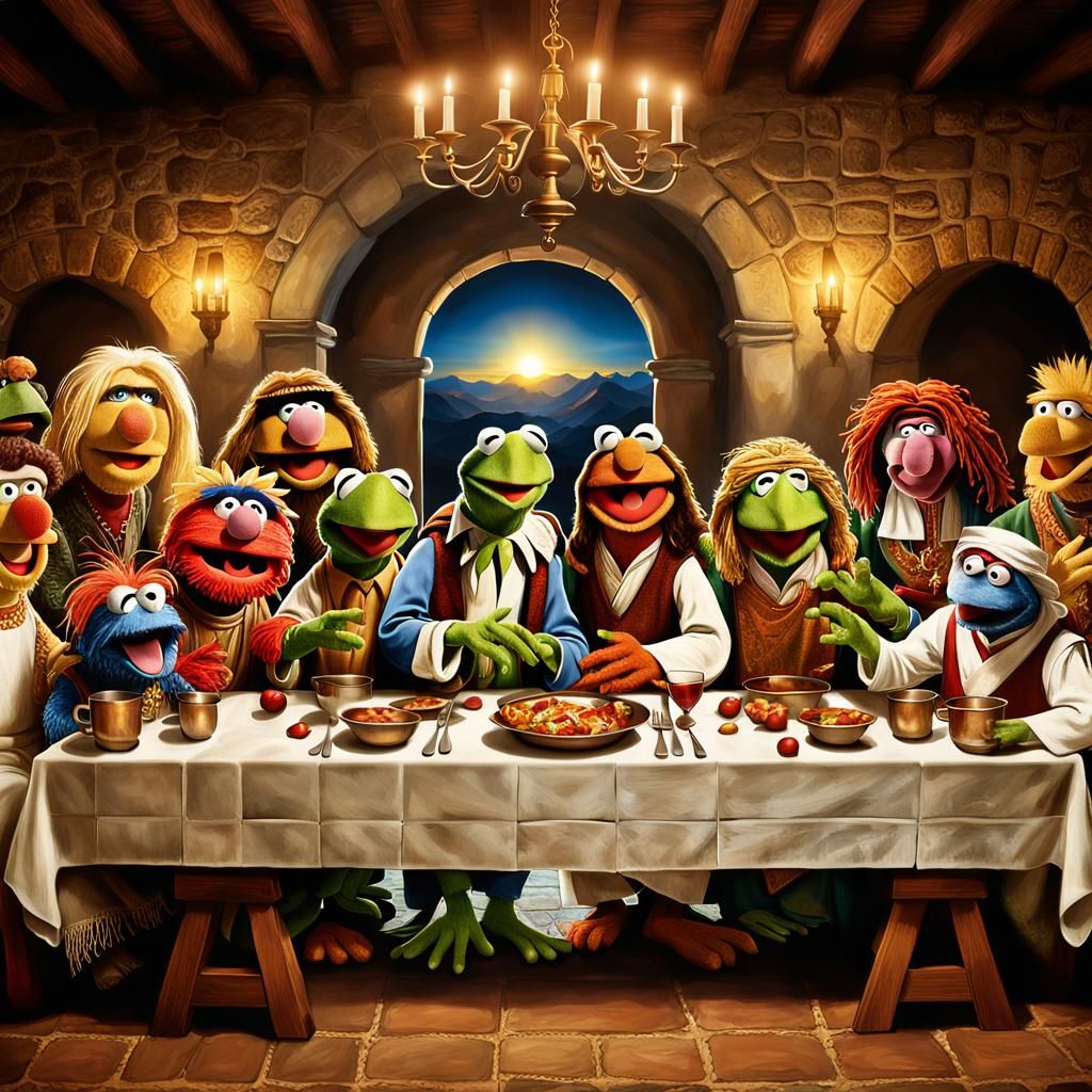 The Last Muppet Supper - AI Generated Artwork - NightCafe Creator