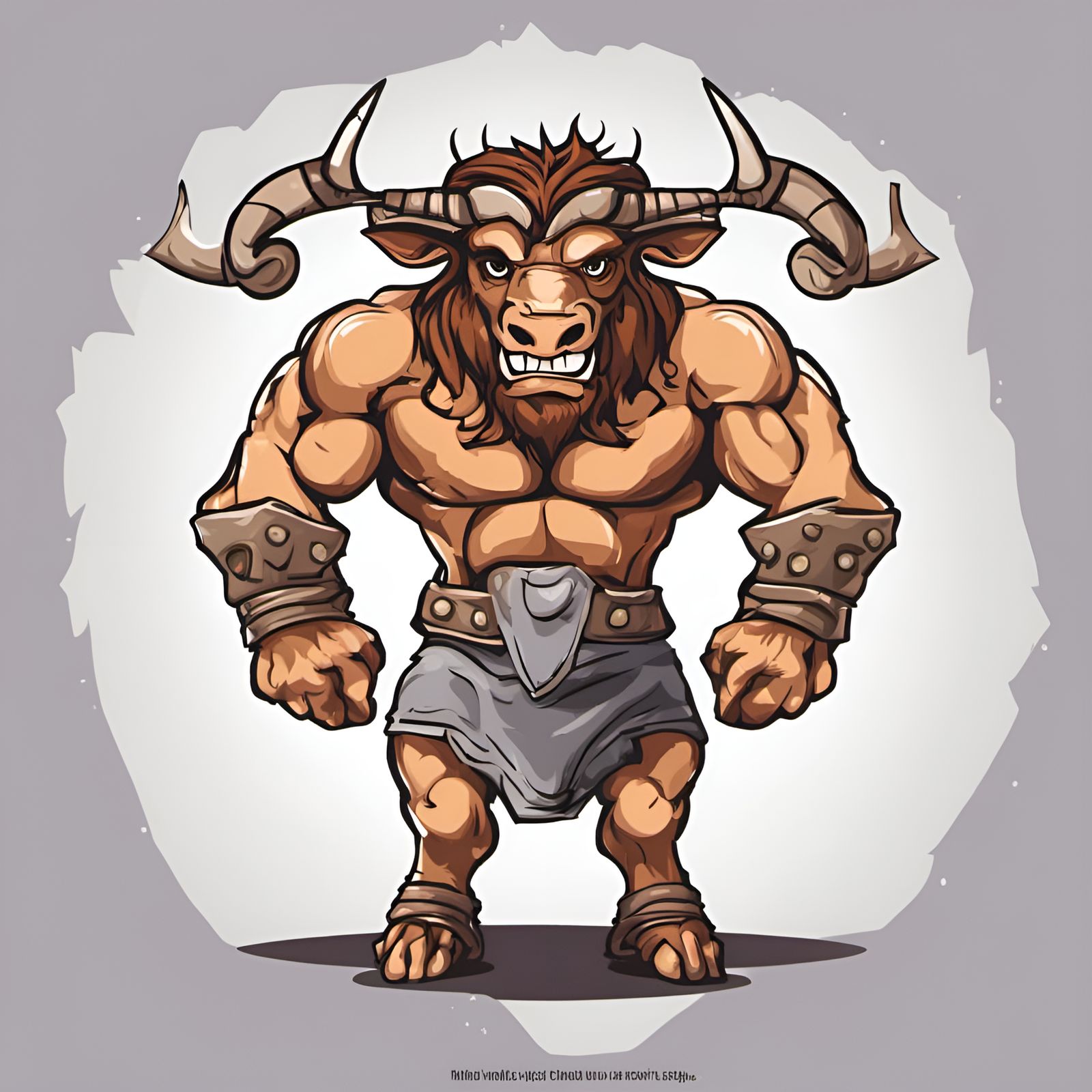 Minotaur cartoon vector with white background - AI Generated Artwork ...
