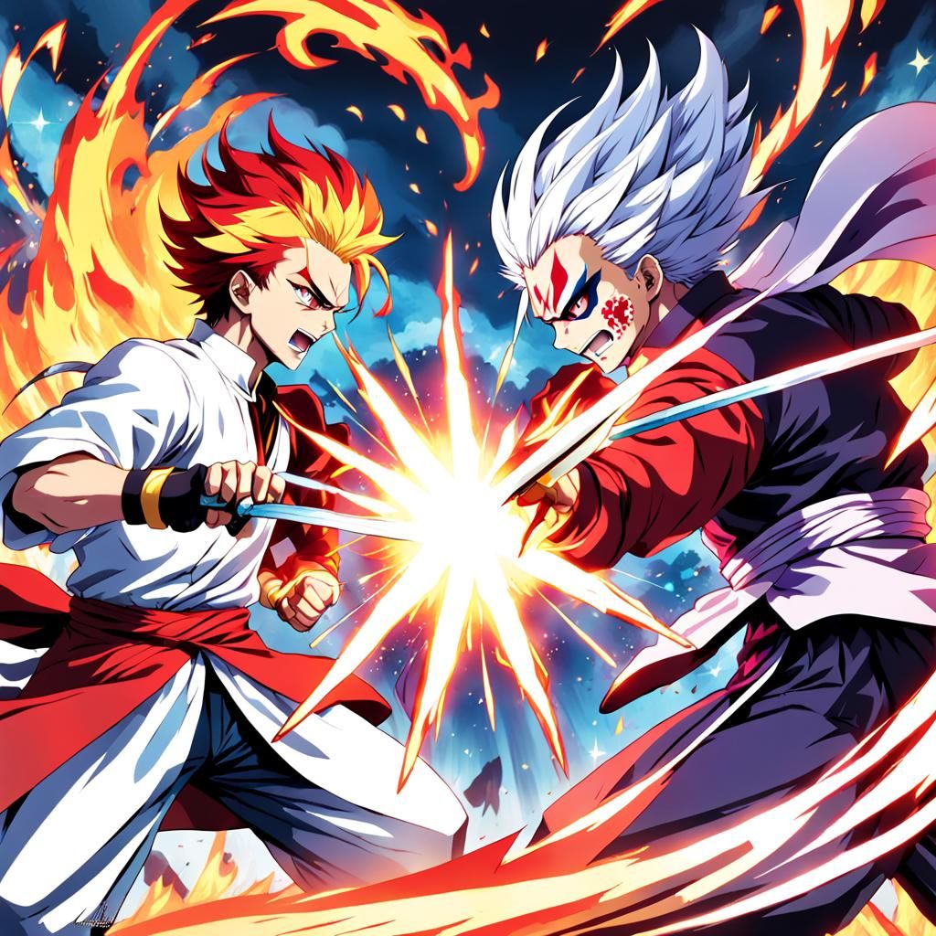 Anime villans fighting an epic battle - AI Generated Artwork ...