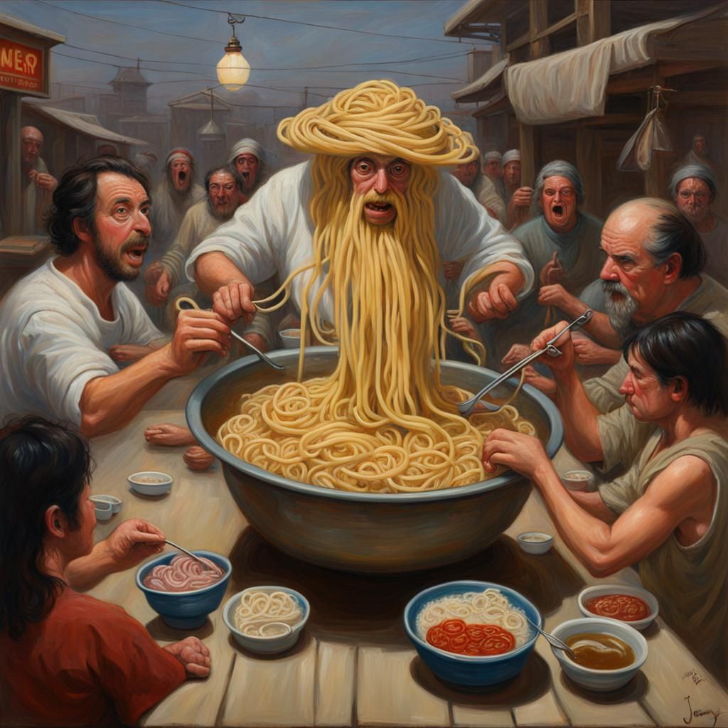 Freshly made ramen, courtesy of the cult of the Flying Spaghetti ...