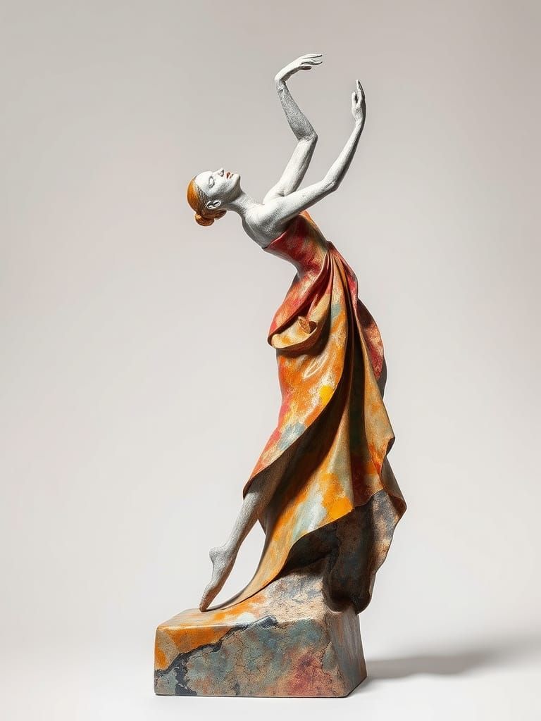Ethereal Dancer in Bismuth Abstract Sculpture - AI Art