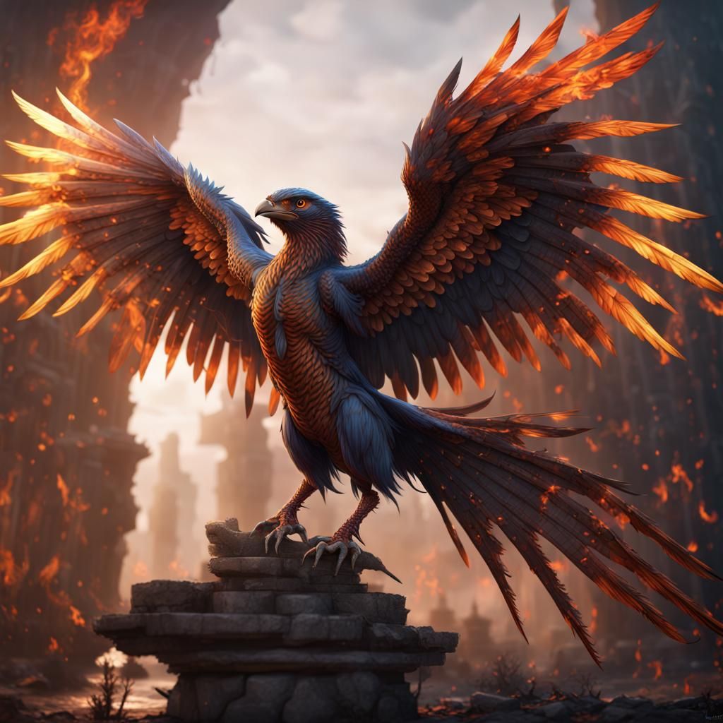 newly reborn phoenix - AI Generated Artwork - NightCafe Creator