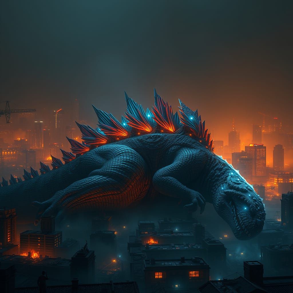 godzilla dead - Majestic Godzilla Lays Lifeless in Ruined Ci...