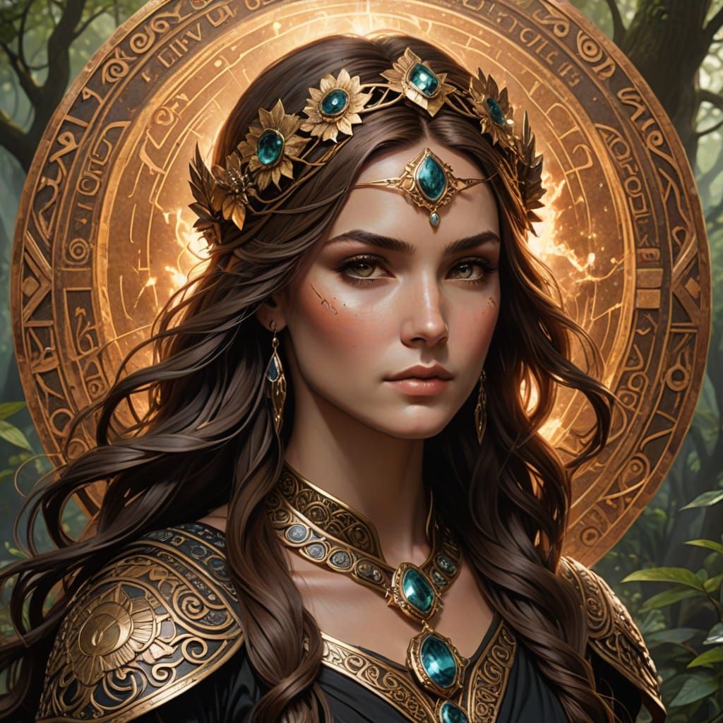 Bronze Goddess of the Elements in Ancient Regalia - AI Art