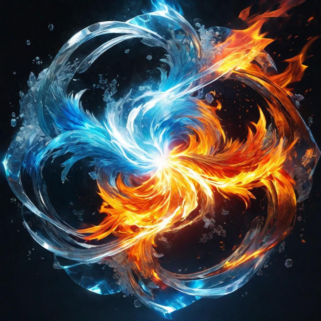 A FUSION OF FIRE AND ICE, SURROUNDED BY MAGIC AND LIGHT - AI Generated ...