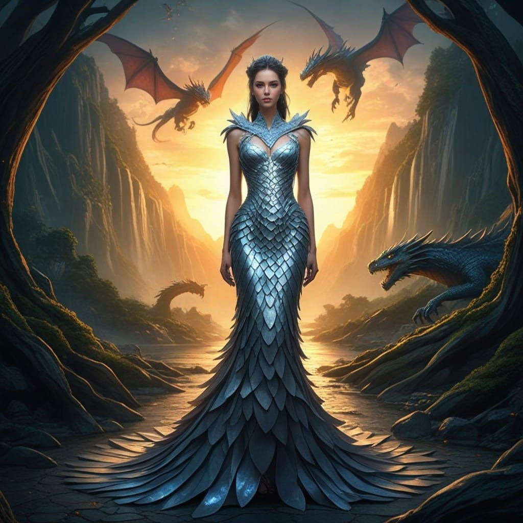 Dragon Runway - Fantasy Model Struts Down Dragon-Filled Runw...