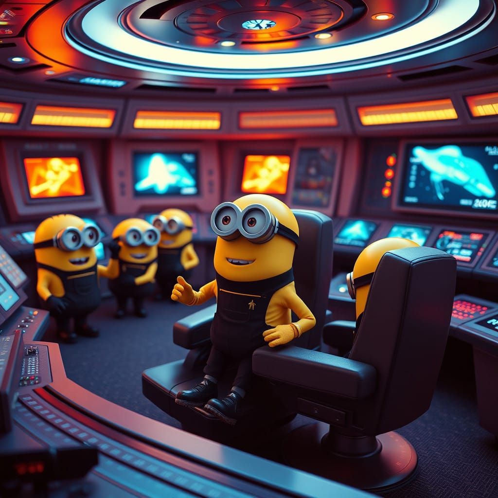 Starfleet Minions Commanding the Enterprise in Cin... - AI Art