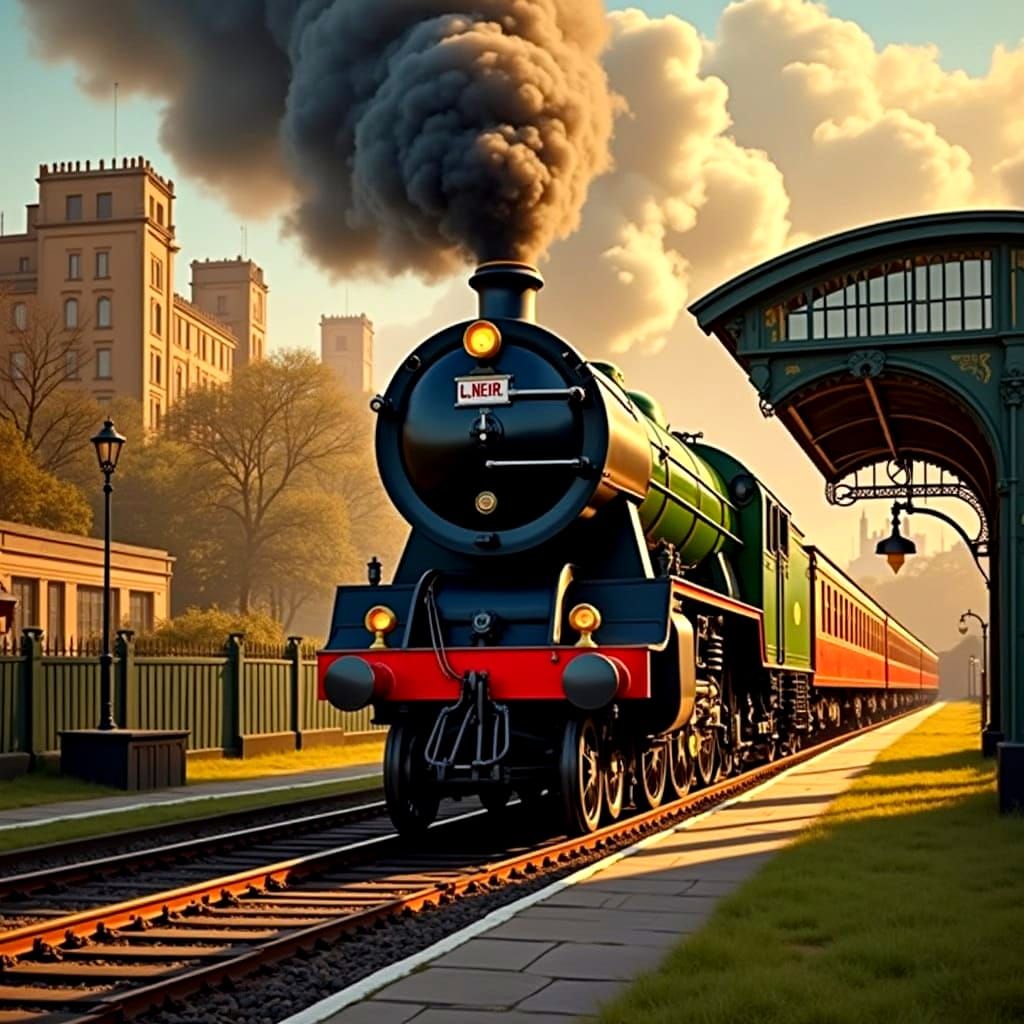 The Flying Scotsman at Edinburgh Waverley Station ... - AI Art