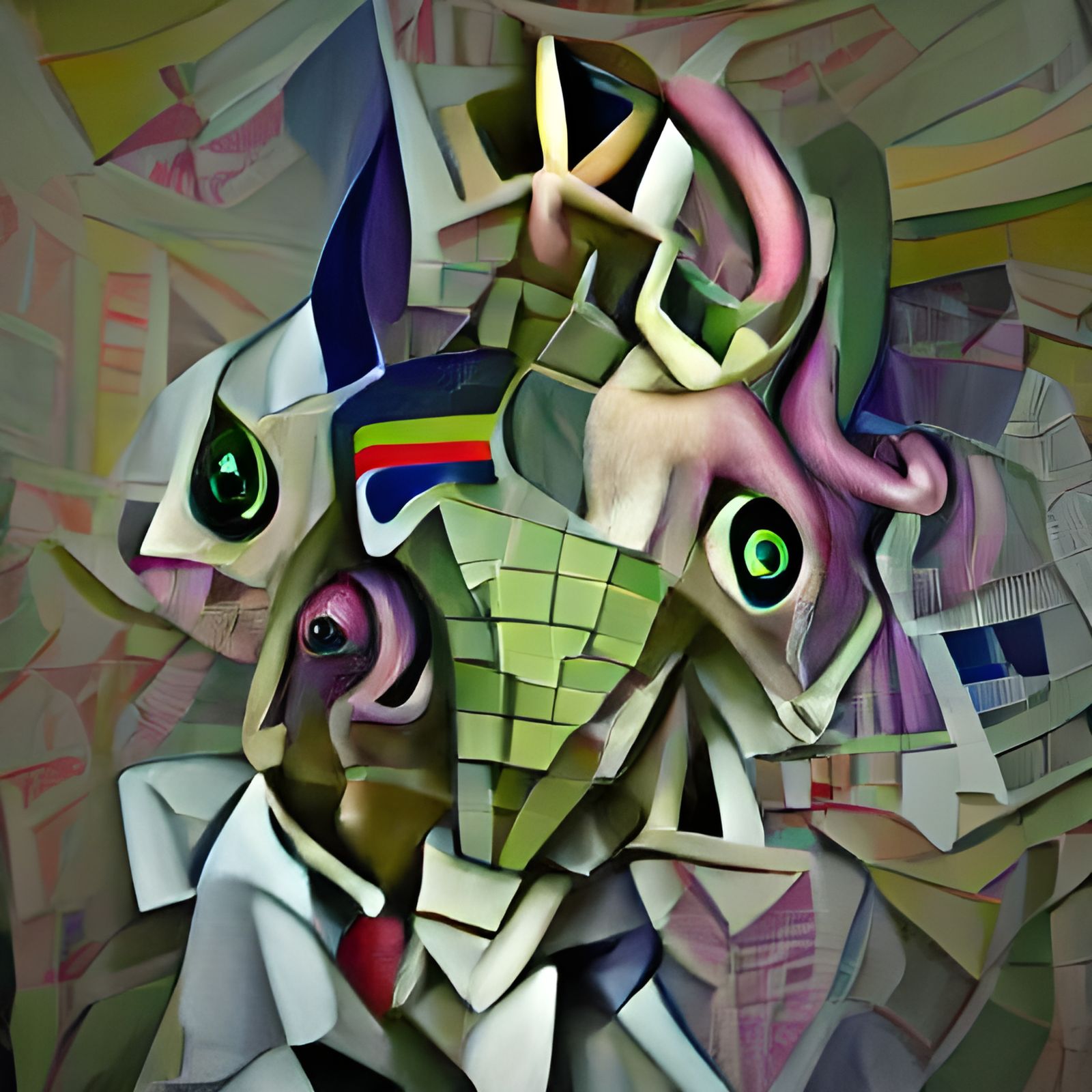 alien unicorn lovecraft cubism - AI Generated Artwork - NightCafe Creator