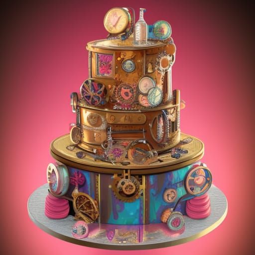 Beautiful Steampunk Cake - AI Generated Artwork - NightCafe Creator