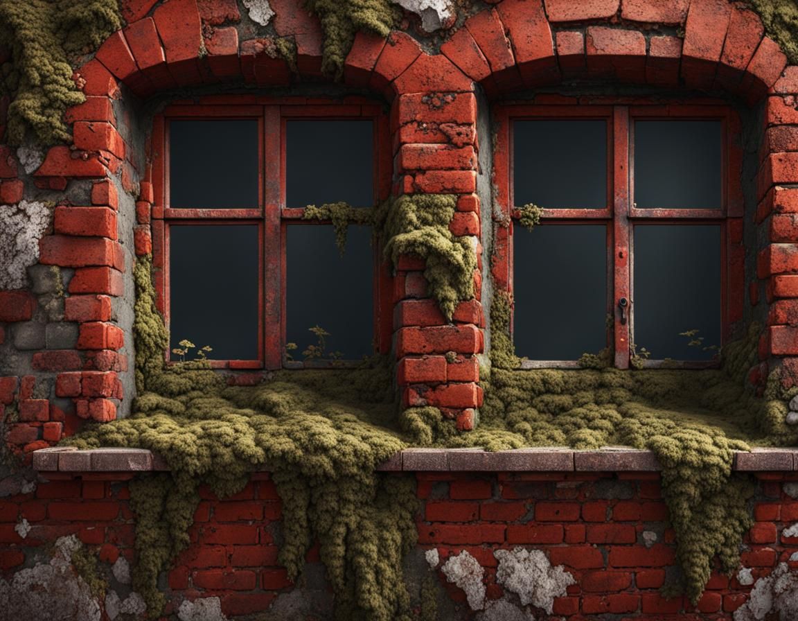 Close up, hyperrealism hyperdetailed Old Run-down house wall ...