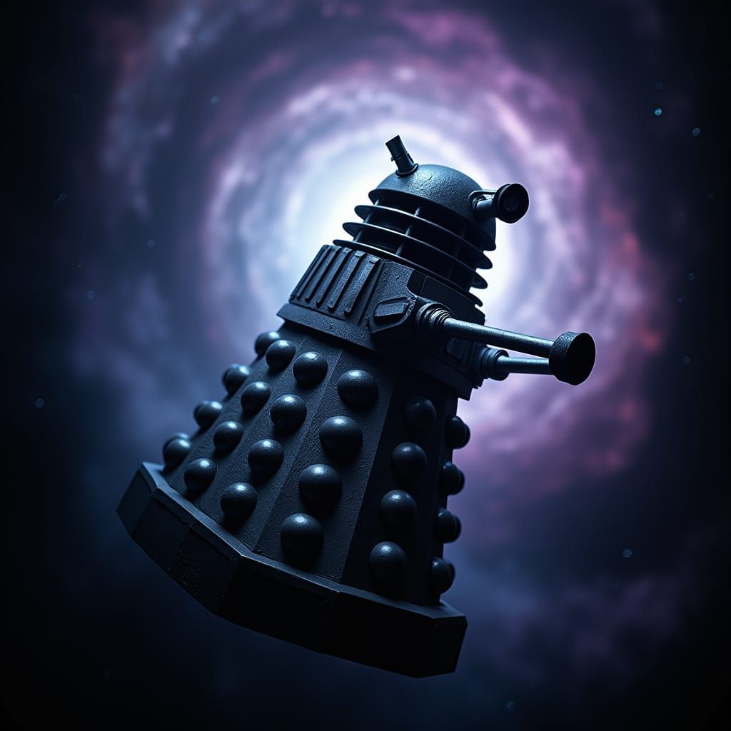 dalek in space - Menacing Dalek Drifts Through Cosmic Vorte...