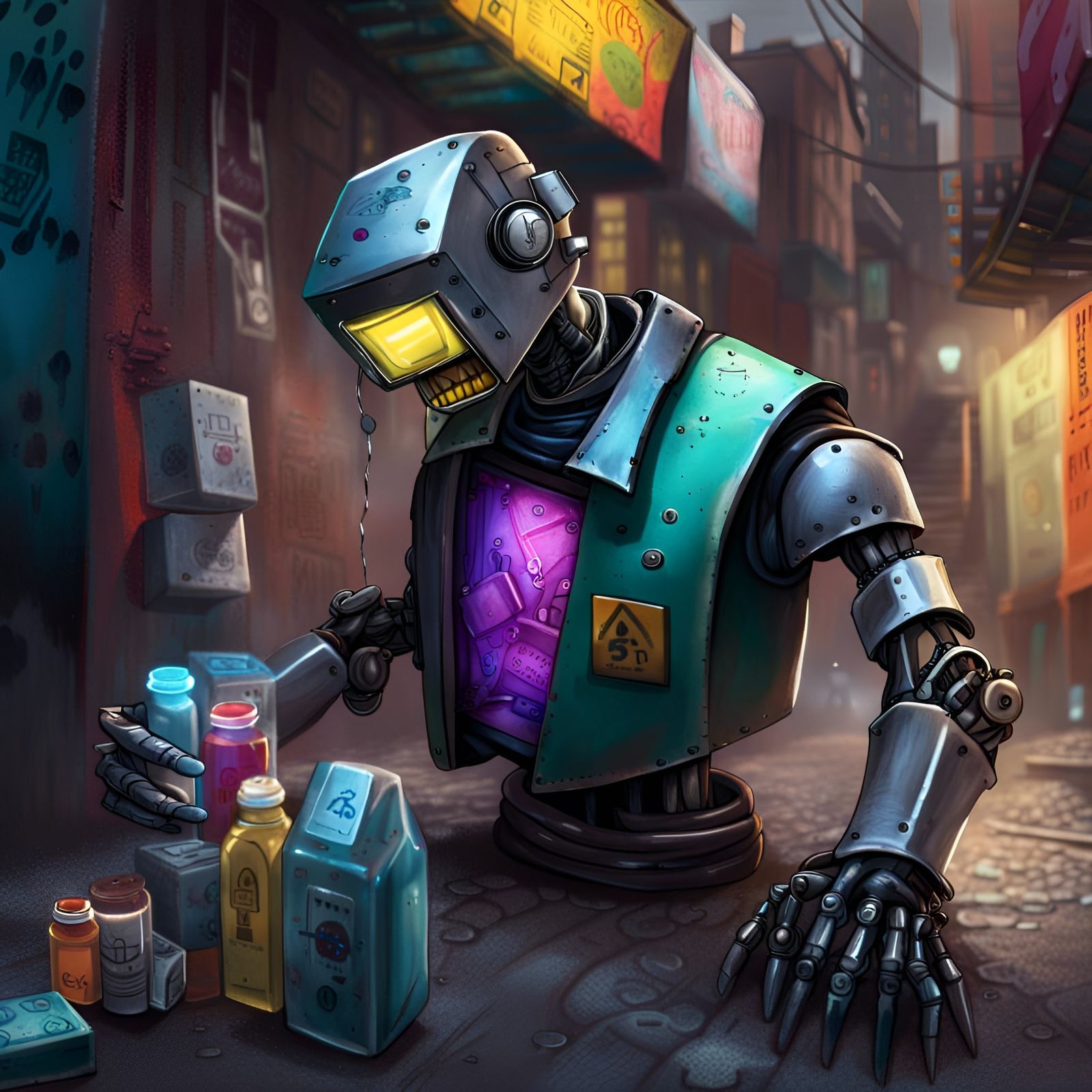 A robot gangster - AI Generated Artwork - NightCafe Creator