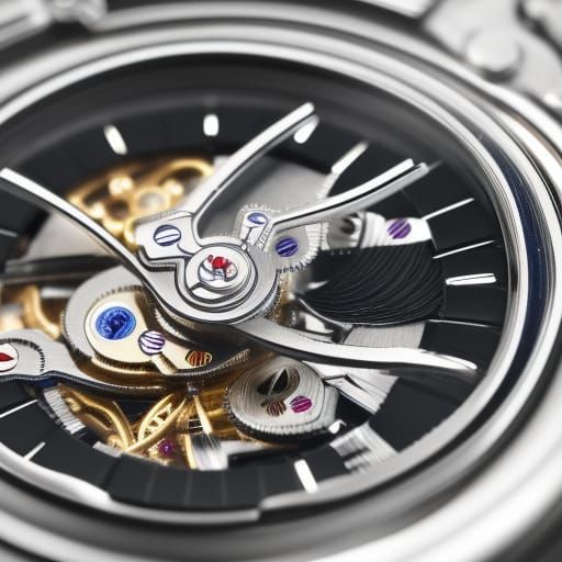 detailed, close up view of automatic watch movement - AI Generated ...