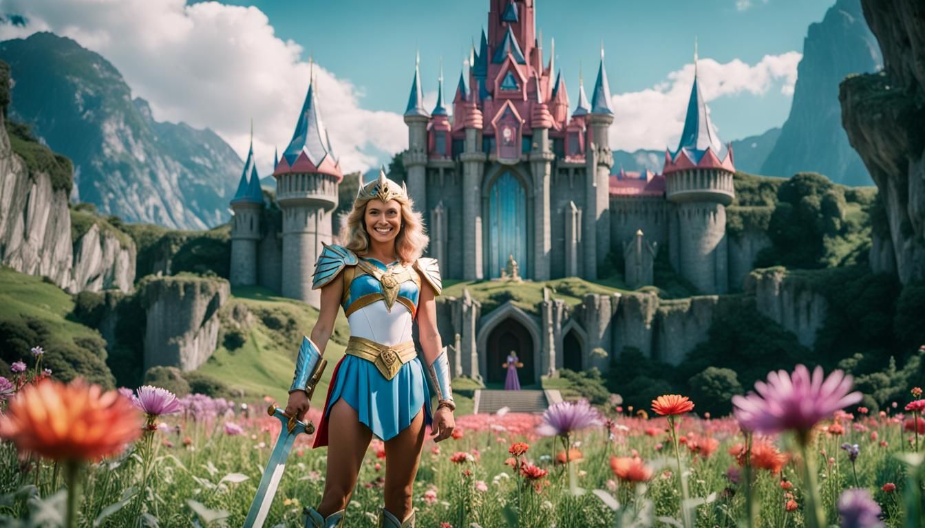 She-ra the Princess of Power in front of Crystal-Castle - AI Generated ...