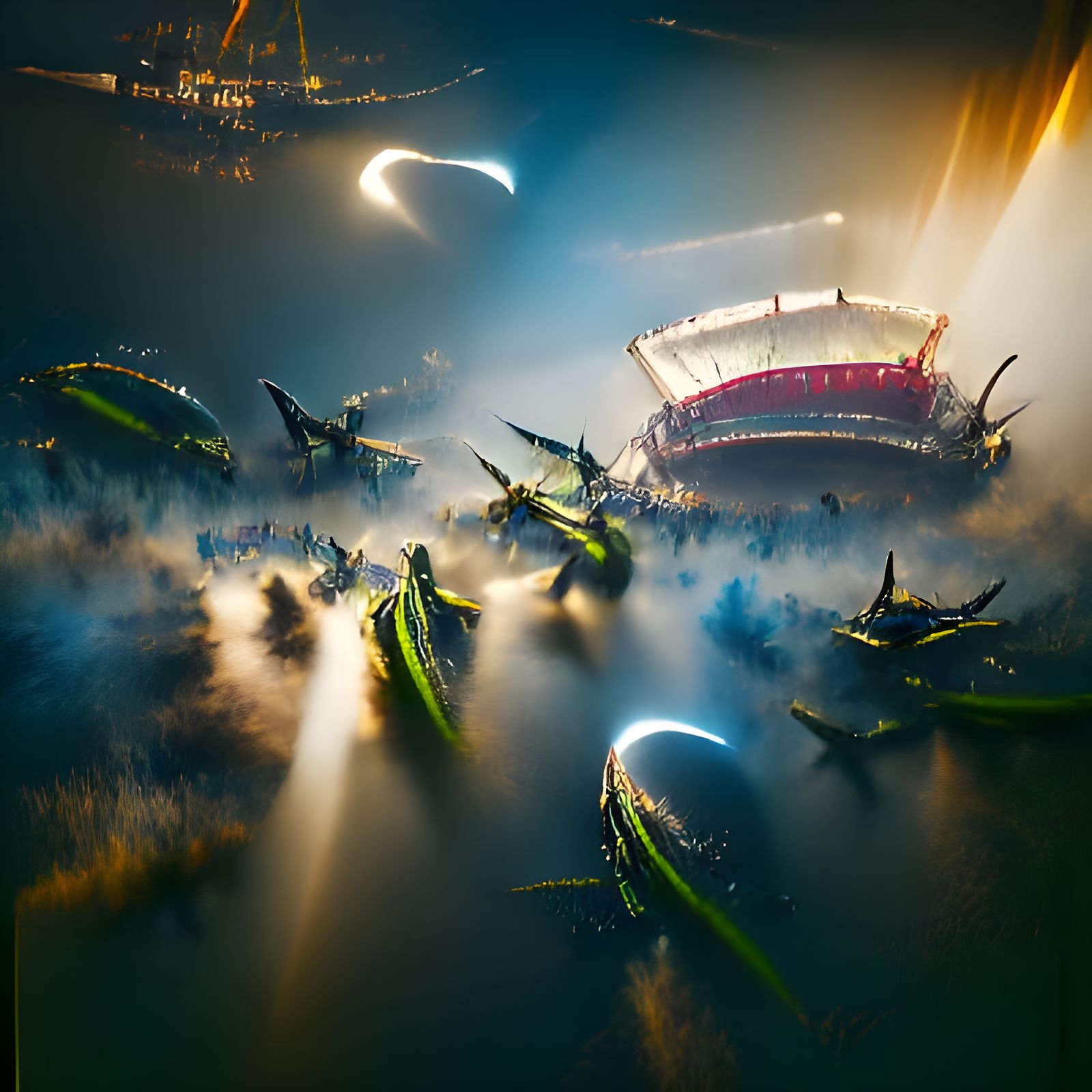 Alien armada landing at the superbowl. - AI Generated Artwork ...