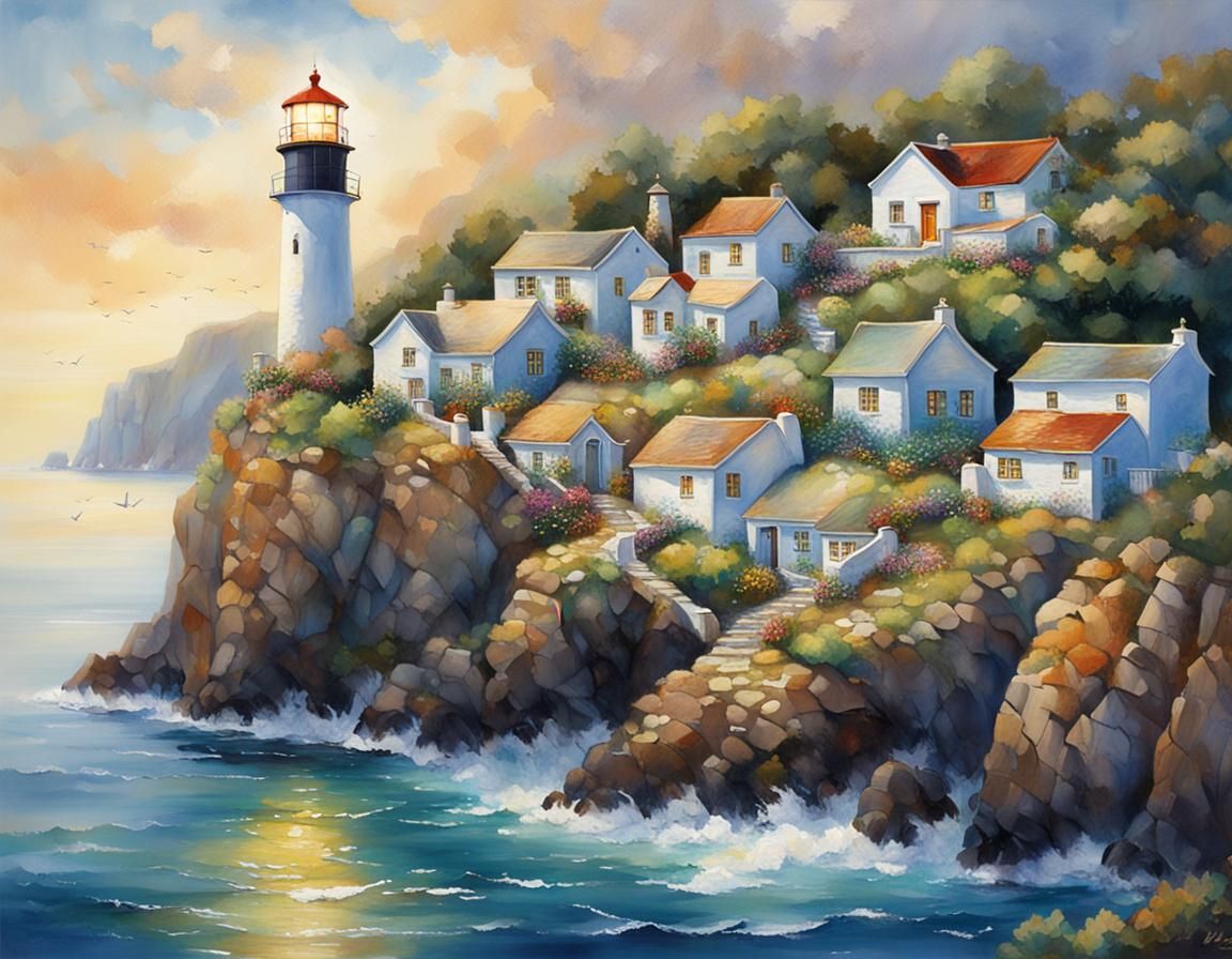 Lighthouse scene - AI Generated Artwork - NightCafe Creator