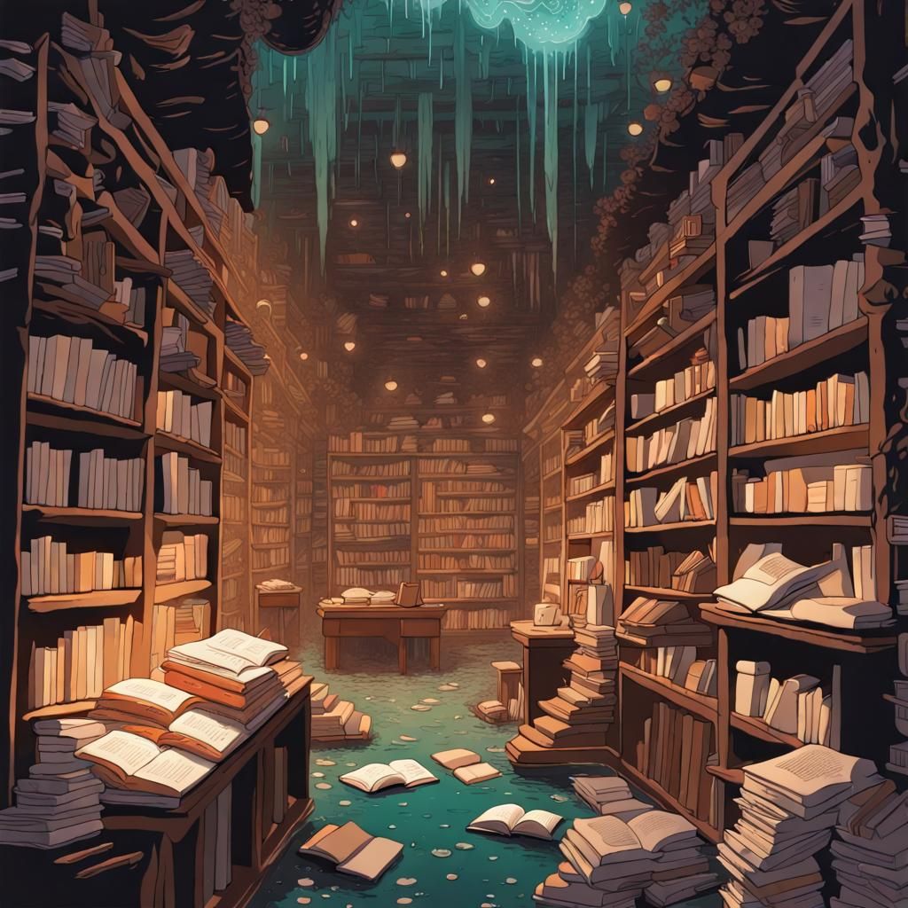 In the underground library (2) - AI Generated Artwork - NightCafe Creator