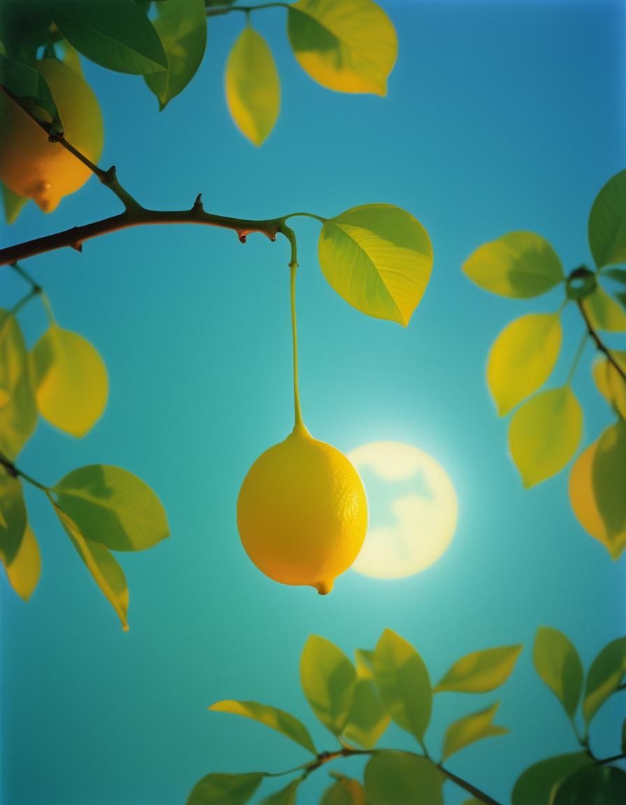 Lemon tree, moon light - AI Generated Artwork - NightCafe Creator