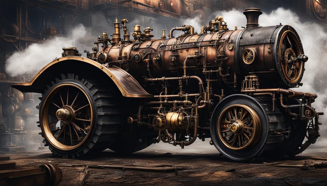 Steampunk engine - AI Generated Artwork - NightCafe Creator