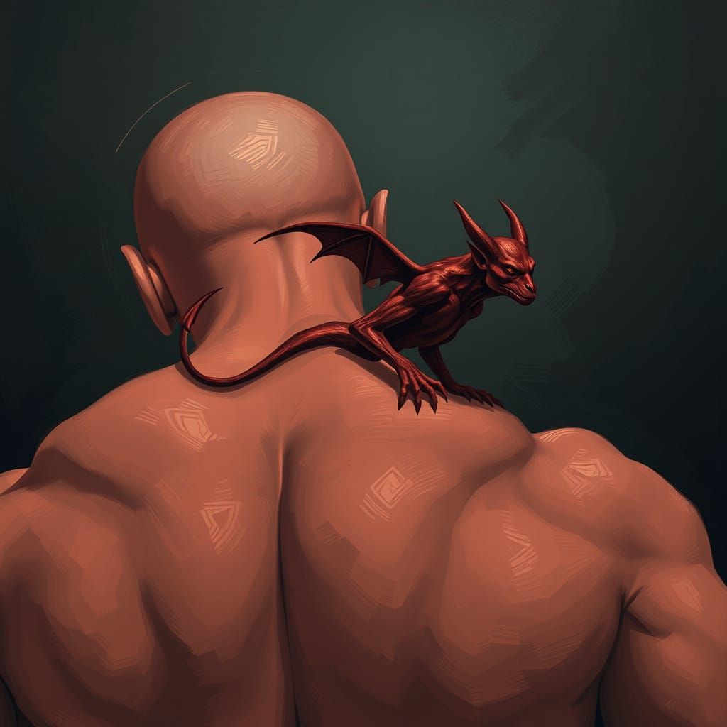 The devil on my shoulder - Symbolic Devil on Shoulder Concep...