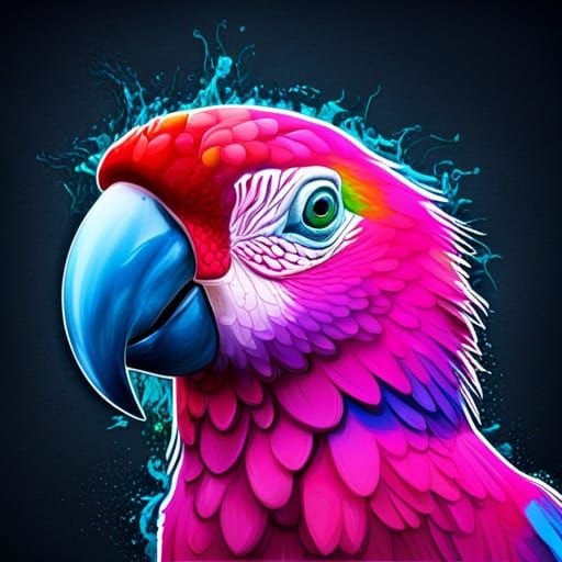 Magenta digital Ara parrot - AI Generated Artwork - NightCafe Creator