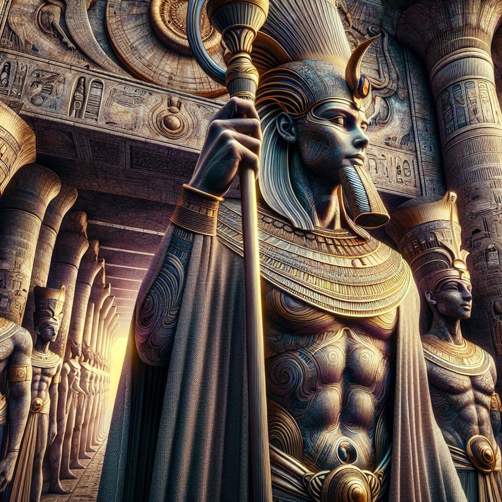 Osiris guarding the gates - AI Generated Artwork - NightCafe Creator