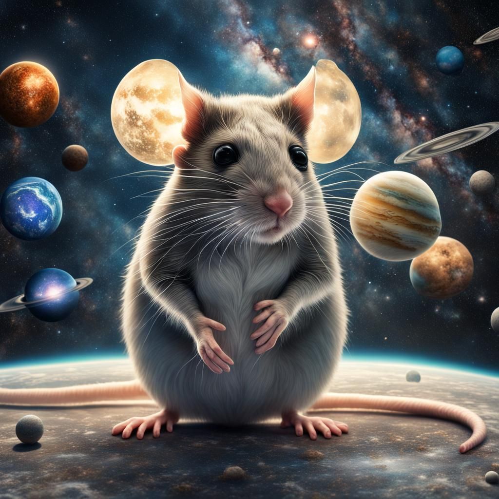 mouse standing in the middle of Neural networks connected to galaxies ...