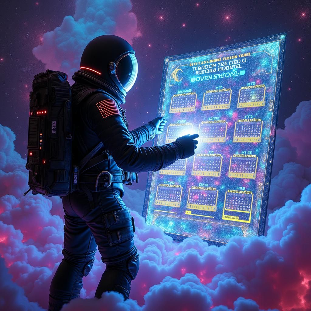 Futuristic Calendar - AI Generated Artwork - NightCafe Creator