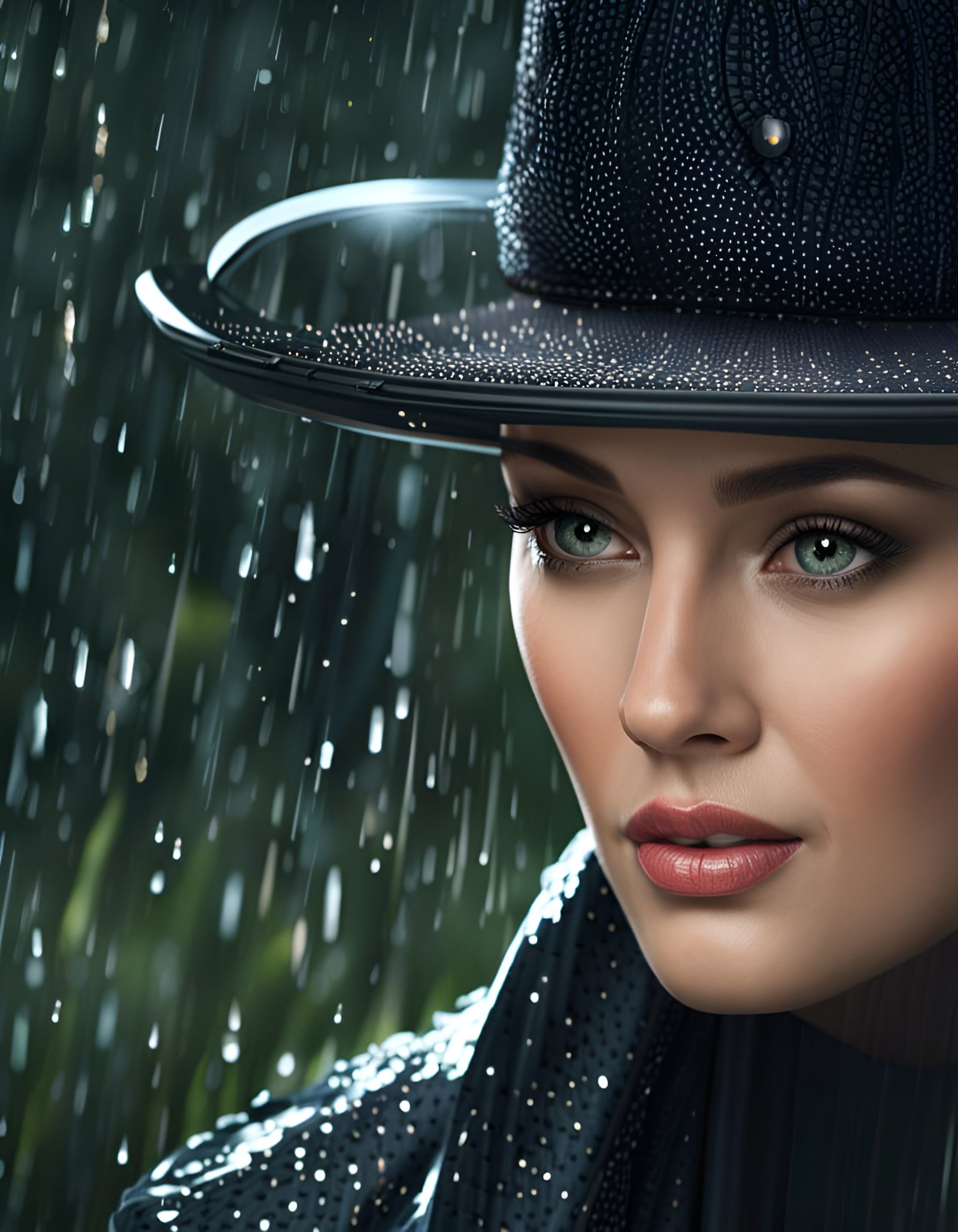 Woman in the Rain - AI Generated Artwork - NightCafe Creator