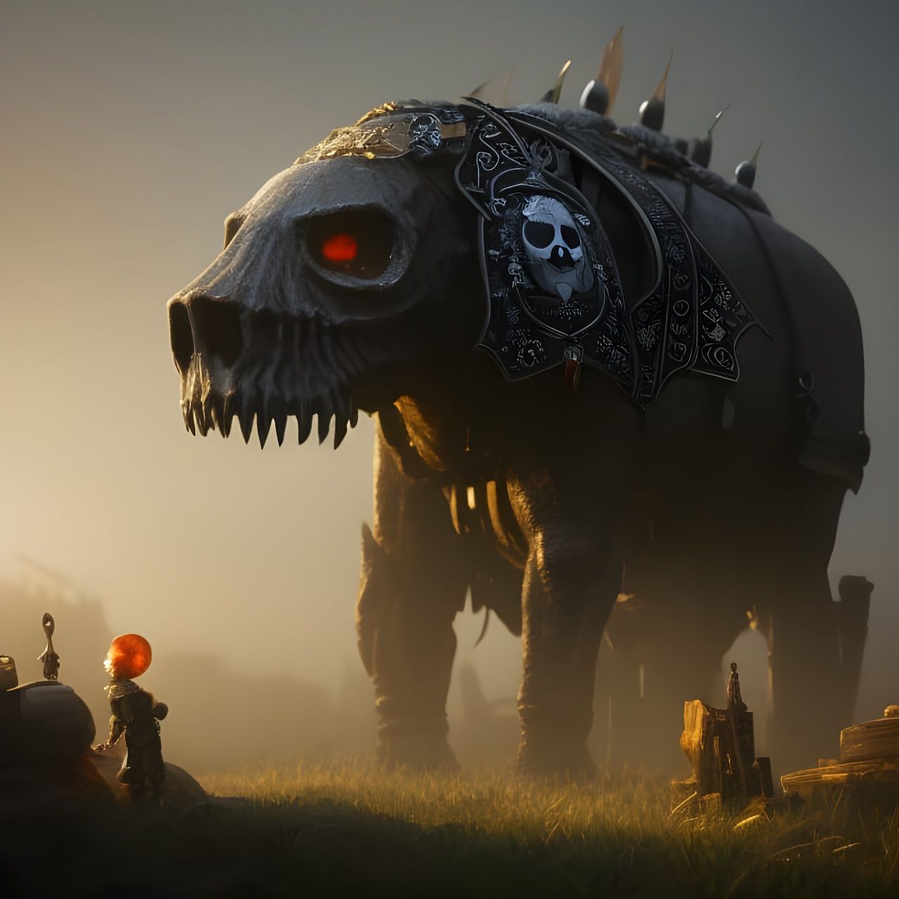 Skeletal War Beast - AI Generated Artwork - NightCafe Creator