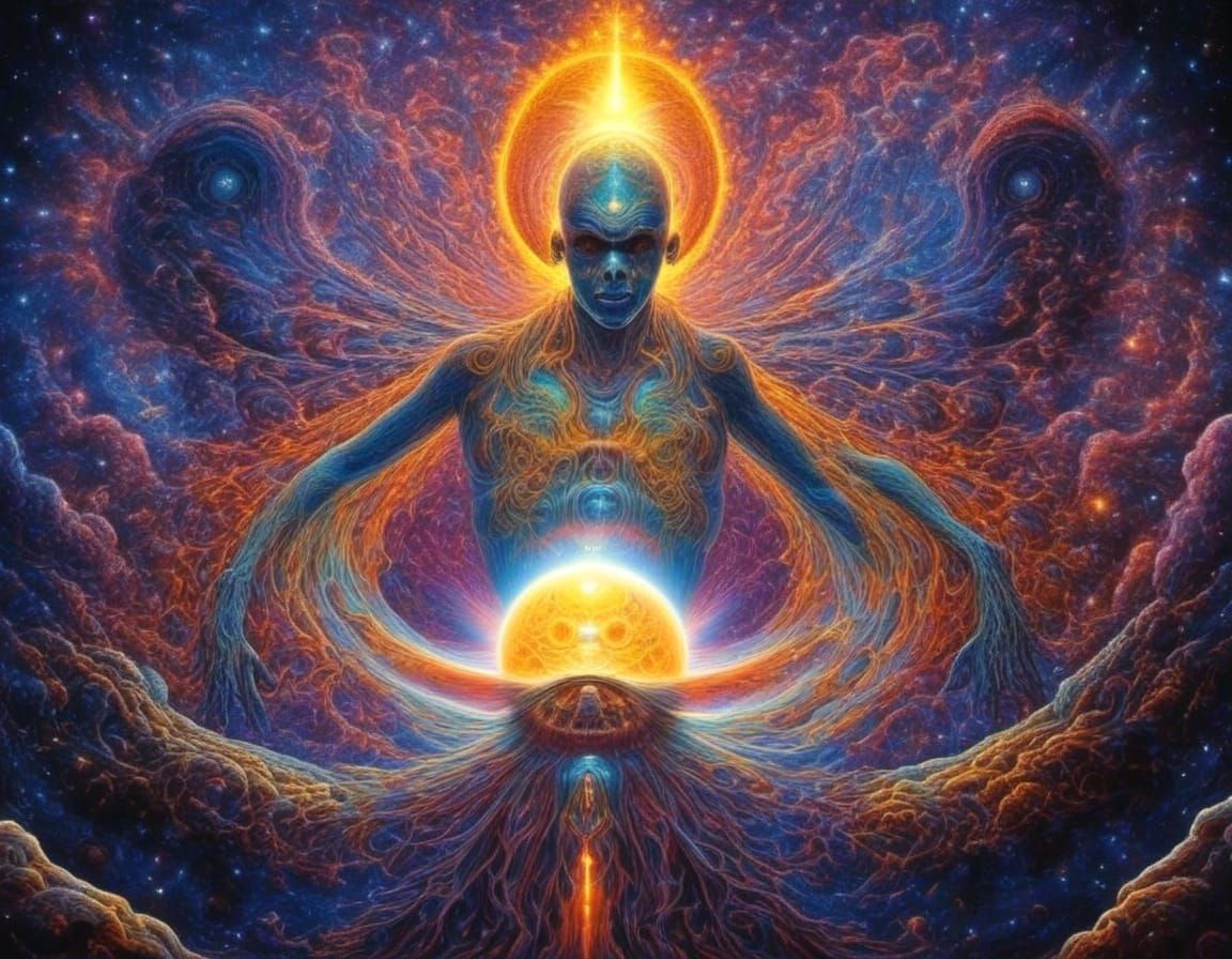 Omnipresent: Visualize a cosmic deity, woven into the fabric of reality ...