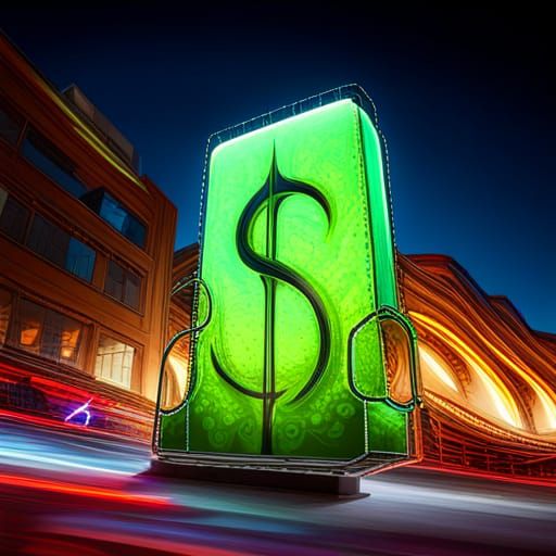 Lime green Slime and dollar signs neon colors billboard - AI Generated ...