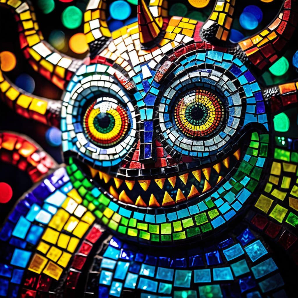 mosaic monster - Ethereal Mosaic Monster in Moody Lighting