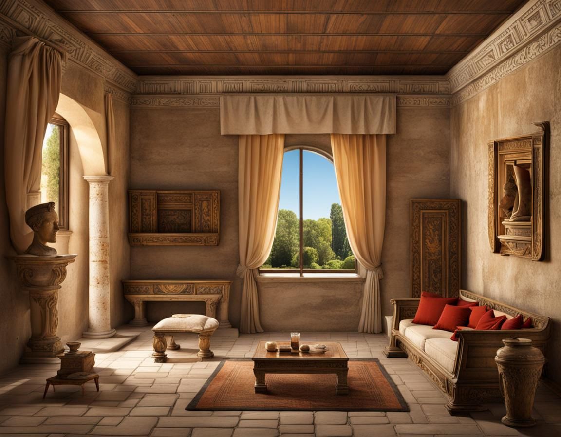Roman Living Room - AI Generated Artwork - NightCafe Creator