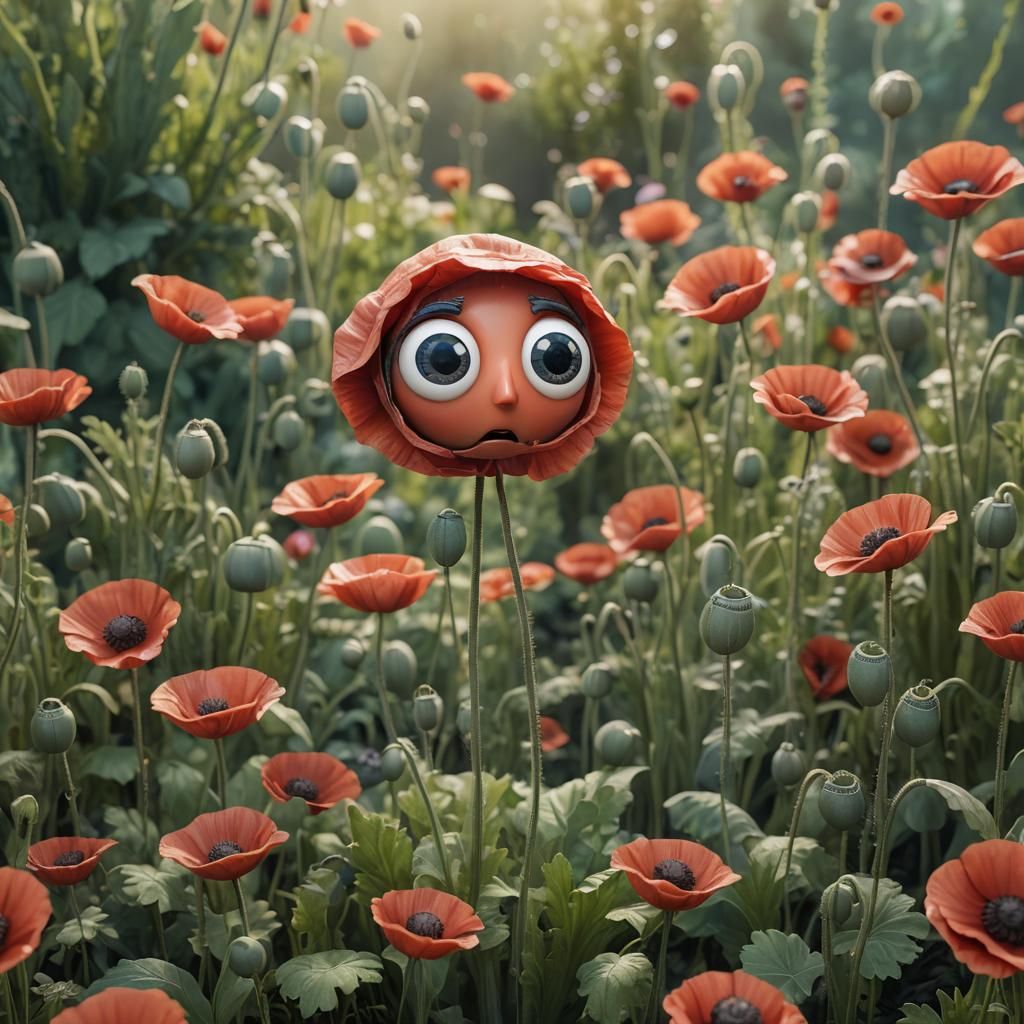 Wilted Poppy 🥀 Sadness - AI Generated Artwork - NightCafe Creator