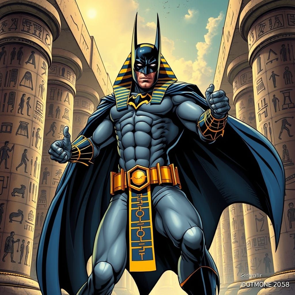 Egyptian God Batman in action - Egyptian God Batman in Dynam...