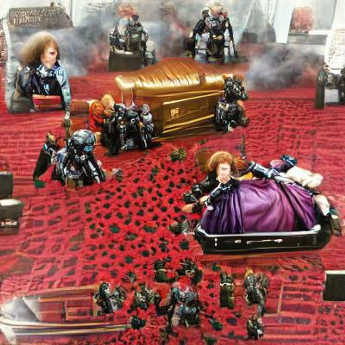 warhammer 40k queen Elizabeth ii action figure funeral, square format ...
